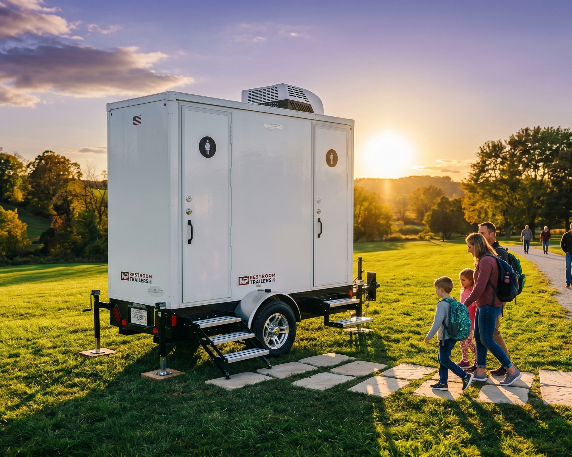 2-Station Restroom Trailer Long Term - Miller Portables